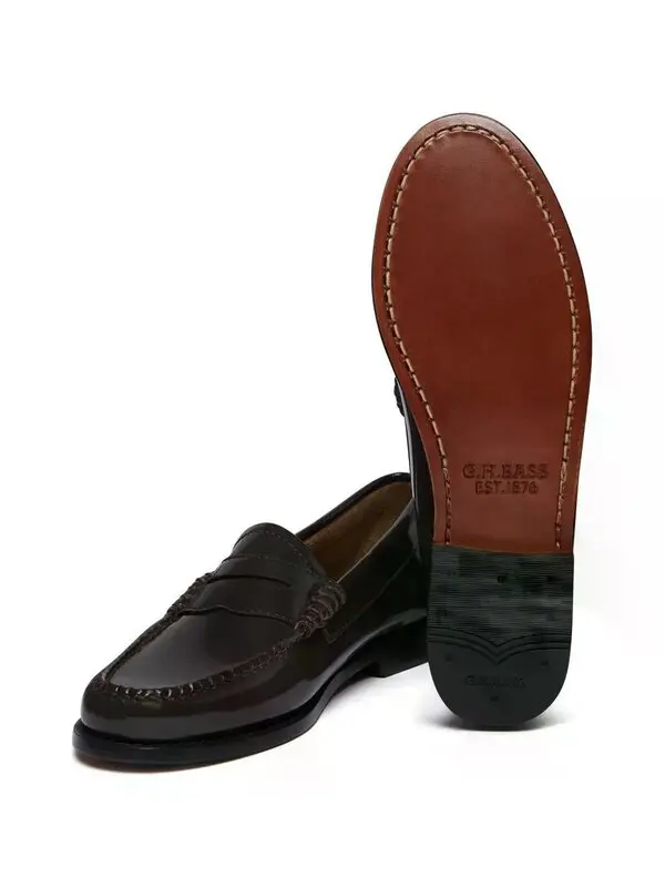 G.H.BASS Weejuns Patent Leather Loafers - Brown