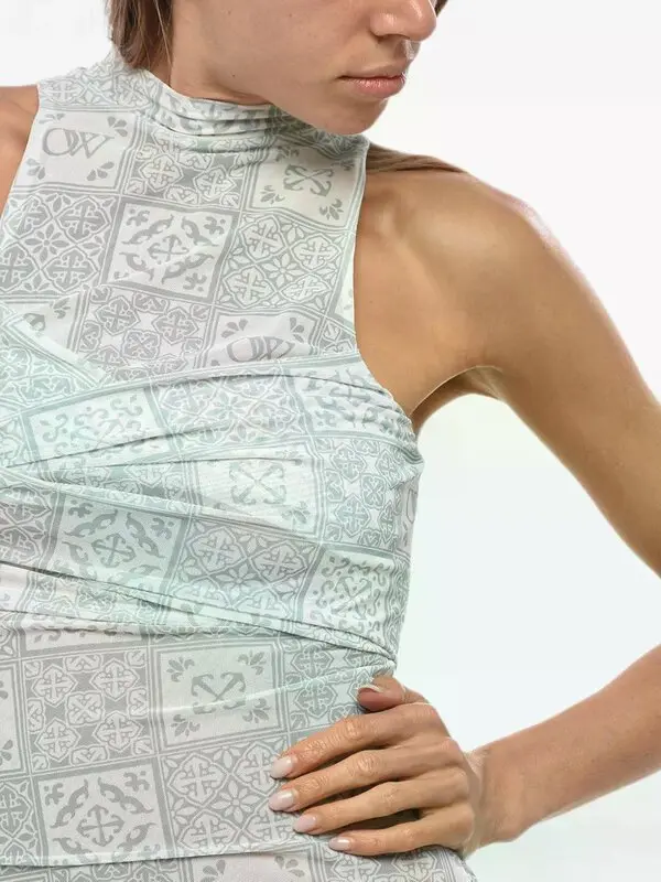 Off-White Maiolica Draped Mini Dress