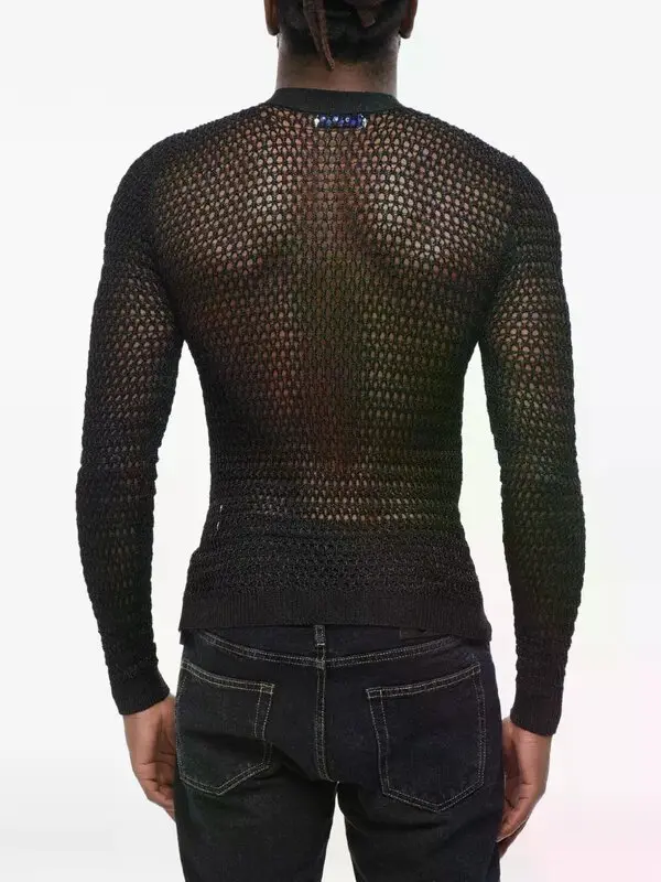 Off-White Criss-cross Net-knit Sweater