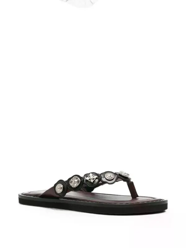 Toga Embellished Leather Sandals