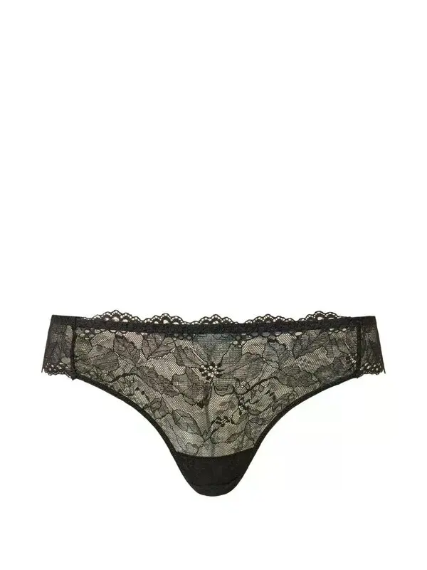 TWINSET Lace Brazilian Briefs - Black