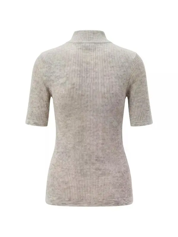 Brunello Cucinelli Ribbed-knit Short-sleeve Sweater