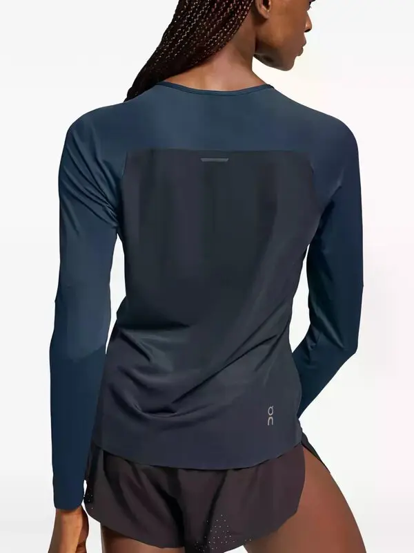On Long Sleeve T-shirt With Mesh Paneling And Logo Print