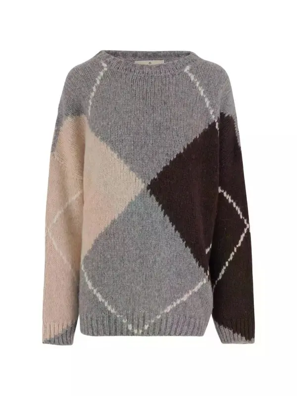 Bruno Manetti Crew Neck Argyle Sweater