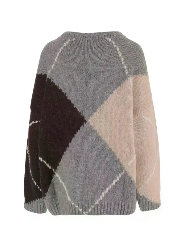 Bruno Manetti Crew Neck Argyle Sweater