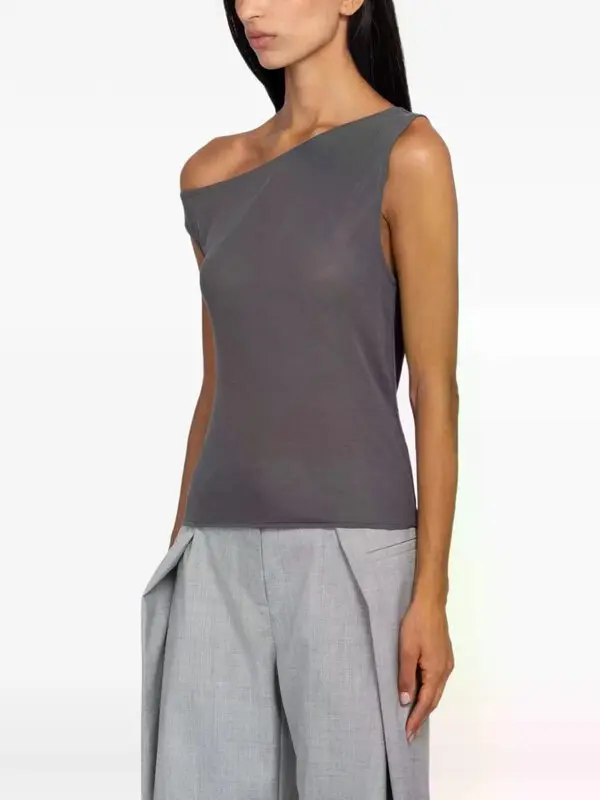 ST. AGNI Asymmetrical Fine-jersey Top