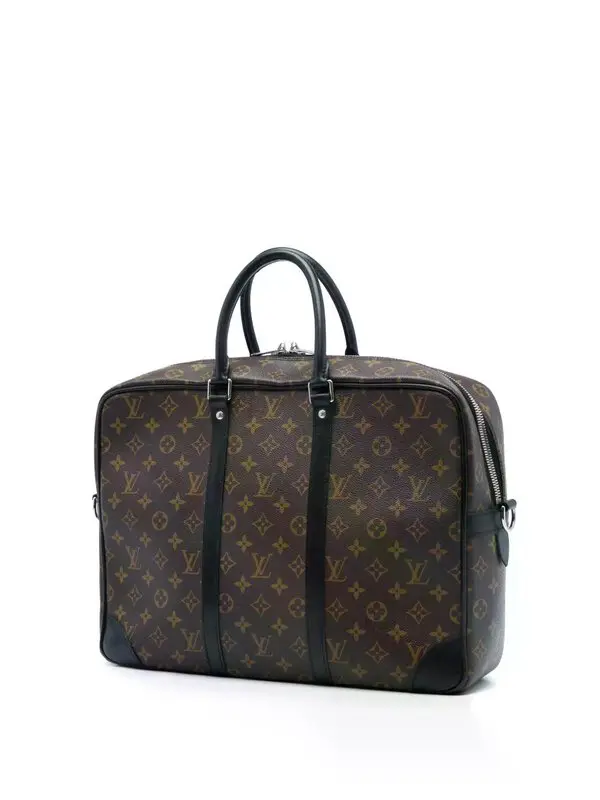 LOUIS VUITTON Monogram Macassar Porte Documents Voyage Gm Business Bag
