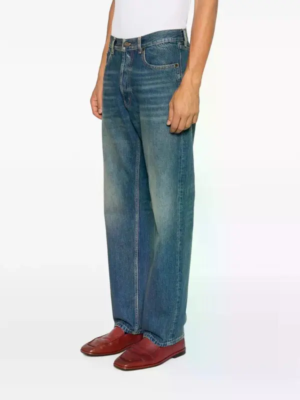 Saint Laurent Belt-loop Faded-effect Jeans
