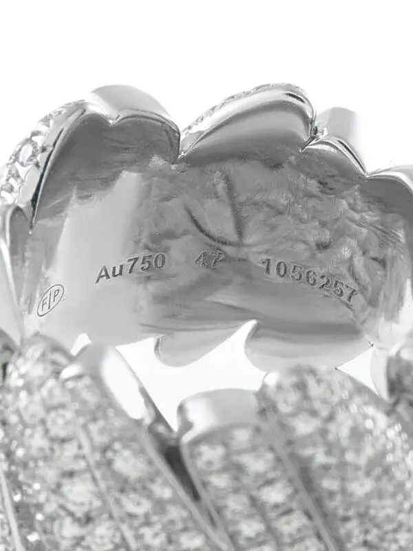 FRED OF PARIS Diamond Scalloped Crossover Ring