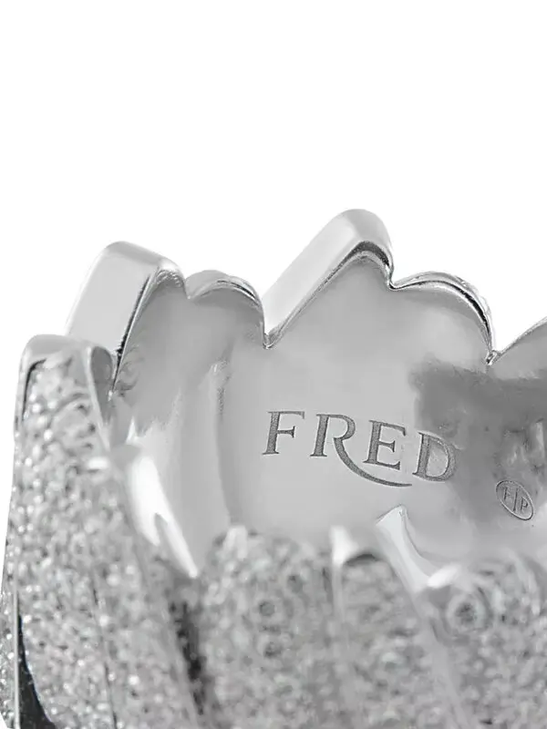 FRED OF PARIS Diamond Scalloped Crossover Ring