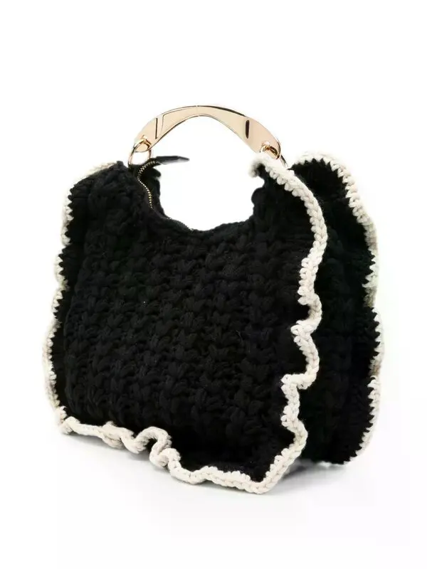 TWINSET Crochet Ruffled-trim Tote Bag