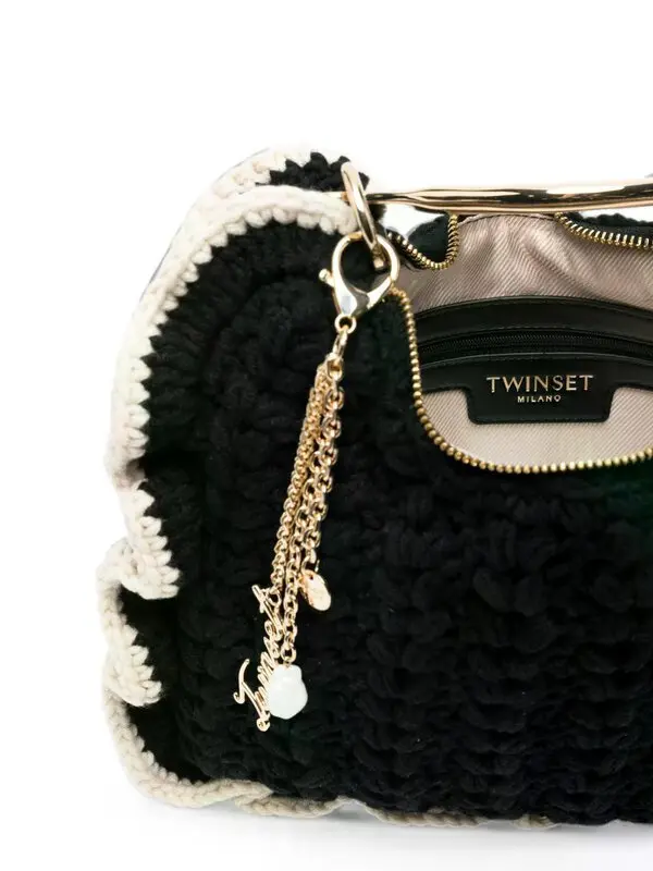 TWINSET Crochet Ruffled-trim Tote Bag