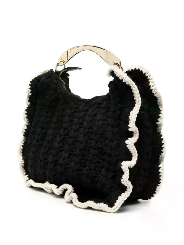 TWINSET Crochet Ruffled Tote Bag