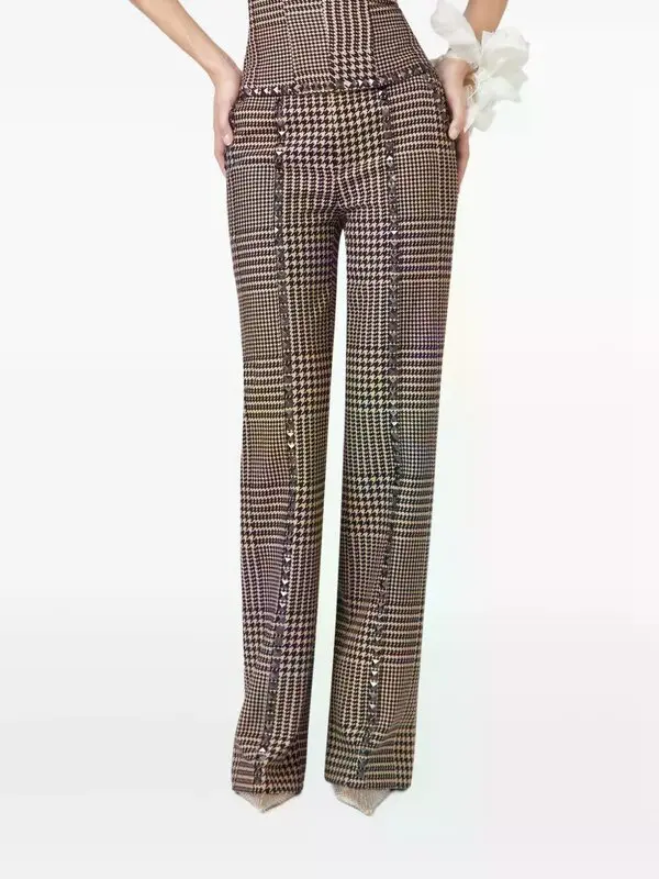 Giuseppe Di Morabito Houndstooth-pattern Stud-embellished Trousers