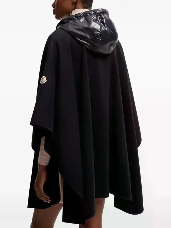 Moncler Hooded Belted Cape - Black