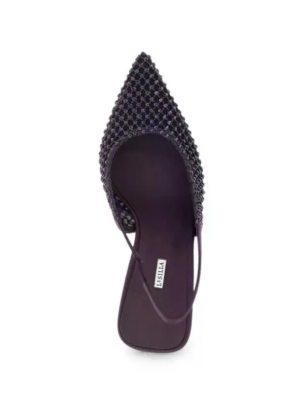 LE SILLA Gilda Crystal-embellished Mesh Pumps