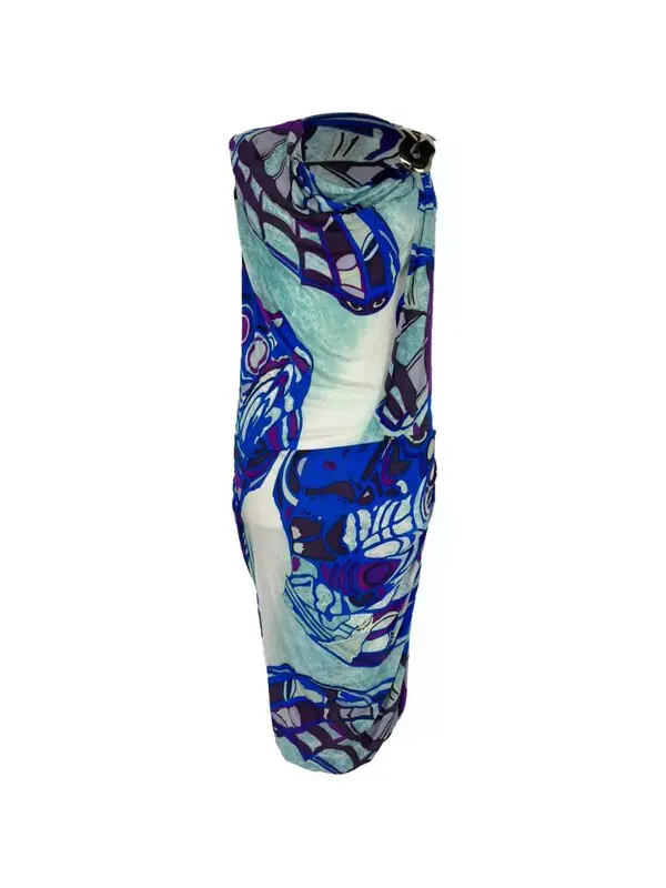 Emilio Pucci Printed Brooch-detail Midi Dress