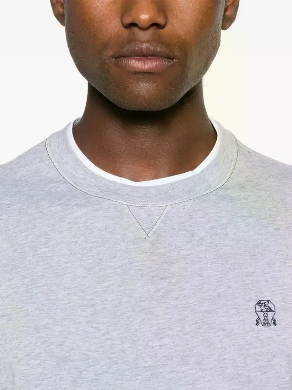 Brunello Cucinelli Logo-embroidered T-shirt