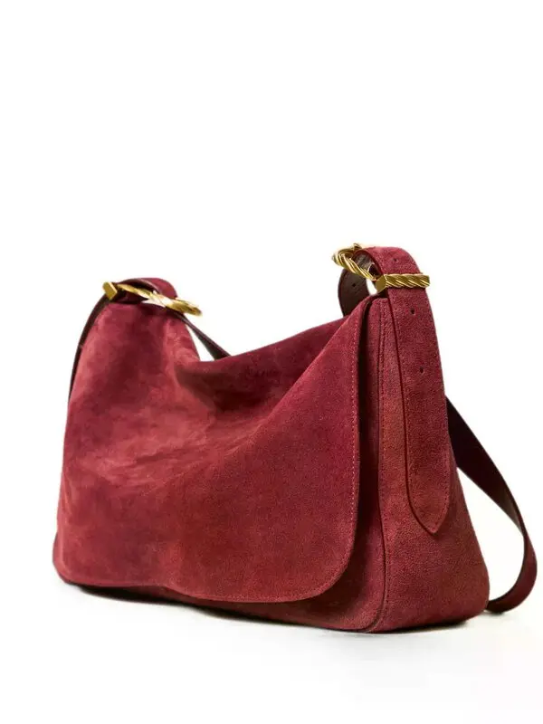 TWINSET Liliane Suede Shoulder Bag With Buckles