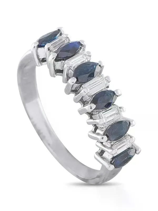 LB EXCLUSIVE Sapphire And Diamond Band Ring - Silver