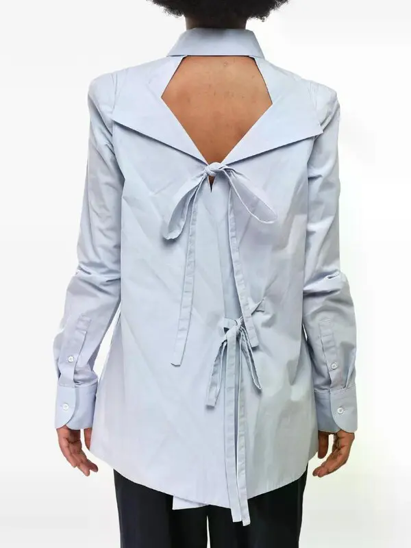 Off-White Cotton Lace-up Back Poplin Shirt