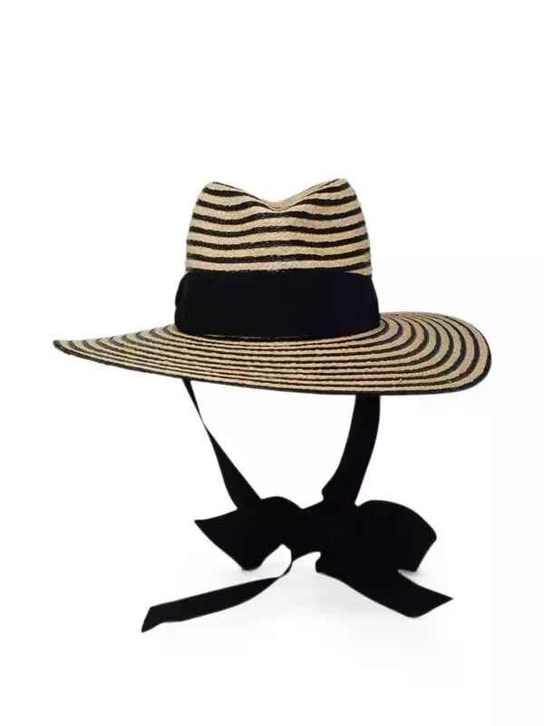 GIGI BURRIS MILLINERY Jeanne Striped Raffia Hat - Neutrals