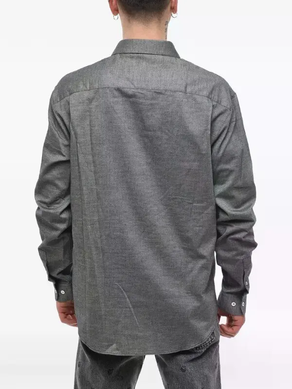 Off-White Embroidered Breast-pocket Shirt