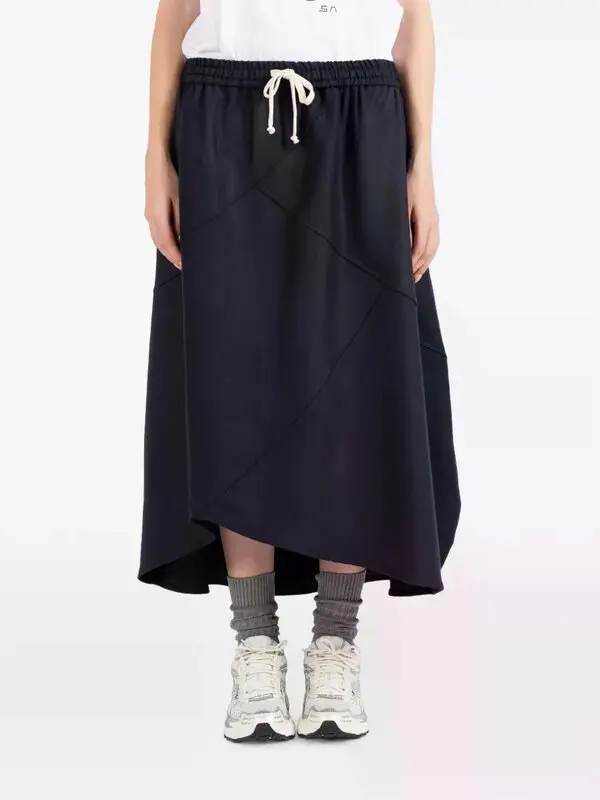 SOCIETE ANONYME Asymmetric Panelled Midi Skirt - Blue