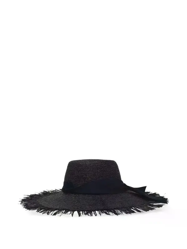 GIGI BURRIS MILLINERY Astrid Frayed-edge Hat - Black