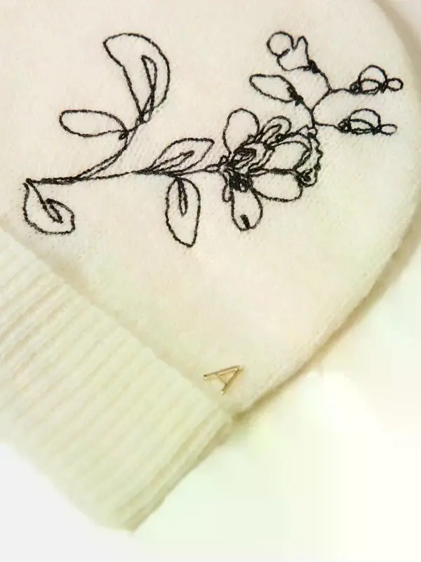 TWINSET Knitted Beanie With Floral Embroidery