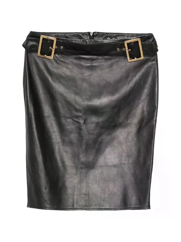 Dolce & Gabbana 2000s Belted Leather Skirt