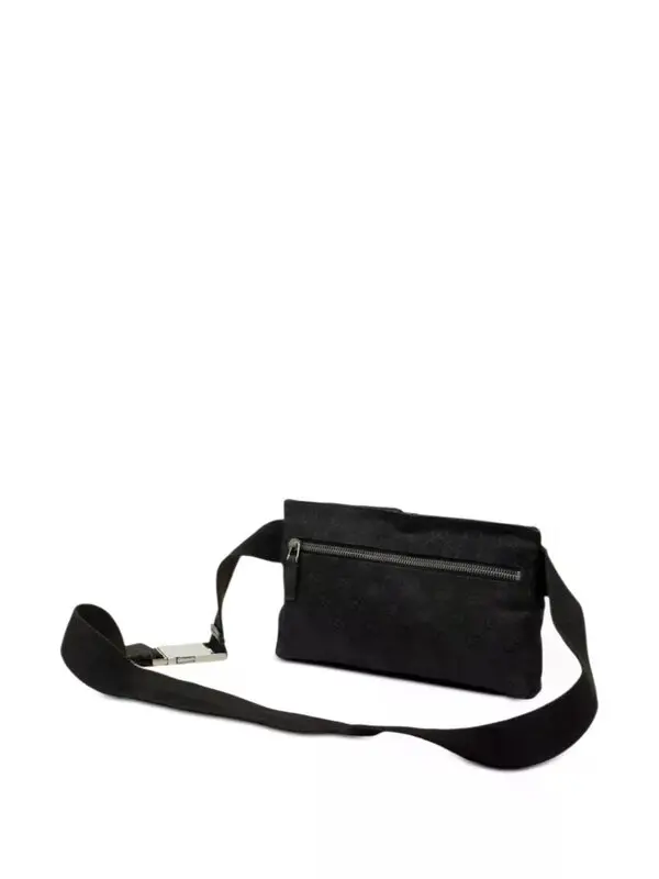 Gucci Gg Canvas Double Pocket Belt Bag - Black