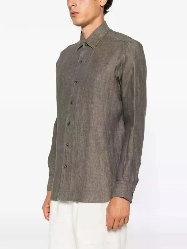 Zegna Linen Long-sleeve Shirt