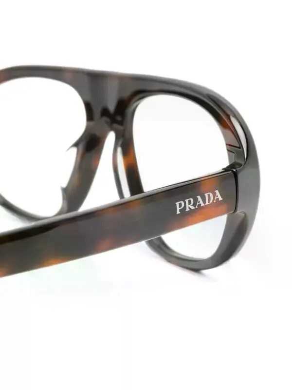 Prada Tortoiseshell-effect Pilot-frame Sunglasses