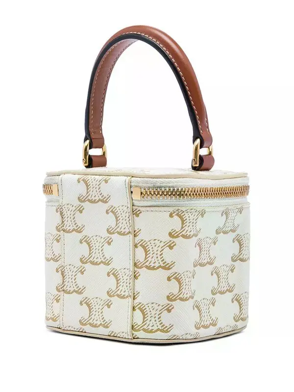 Celine 2023 Mini Triomphe Coated Canvas Vanity Case Satchel
