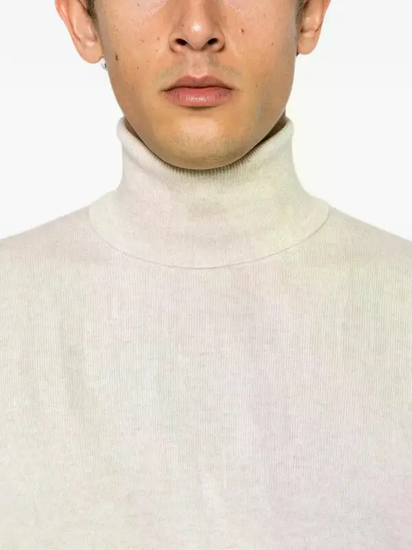Brunello Cucinelli Cashmere Roll Neck Sweater - Neutrals