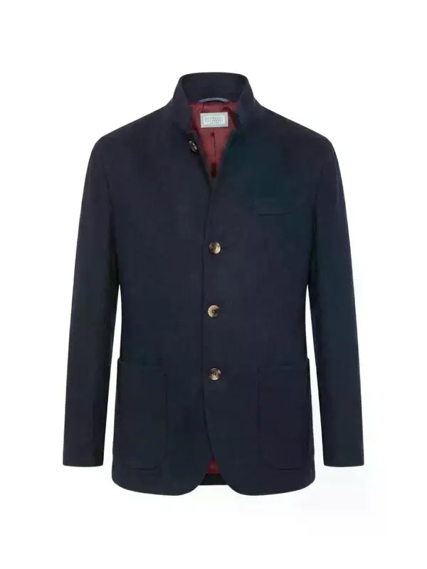 Brunello Cucinelli Cashmere Button-up Jacket - Blue