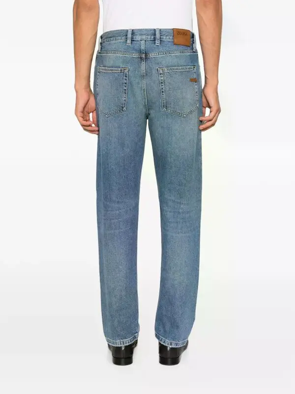 Zegna Logo-patch Straight-leg Jeans