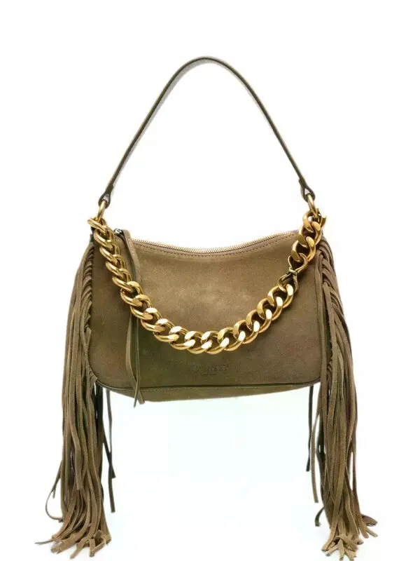 TWINSET Fringe-trim Suede Tote Bag