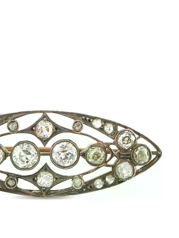 LB EXCLUSIVE Navette-shape Diamond Brooch - Black