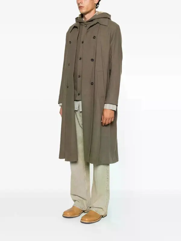 Masnada Single-breasted Hooded Coat
