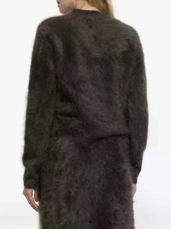 LISA YANG Azalea Brushed-finish Cardigan - Green