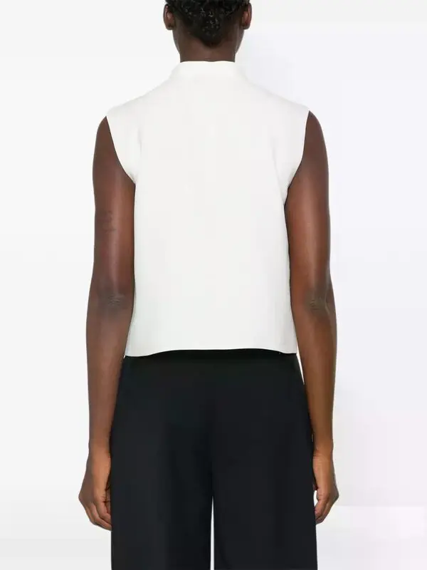 Giorgio Armani Sleeveless High Neck Bow Detail Shirt