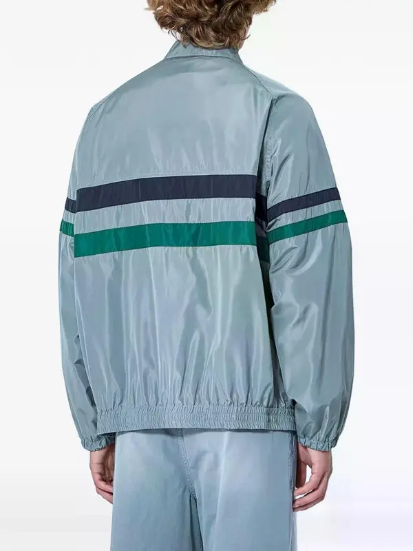 Miu Miu Striped Zip-front High Neck Jacket