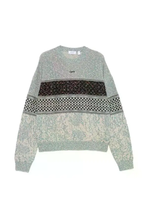 Off-White Arrows Intarsia-knit Sweater - Grey