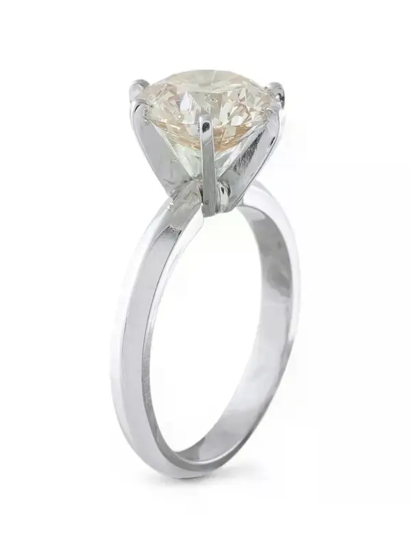 LB EXCLUSIVE 14k White Gold 3.0 Carat Round-cut Diamond Solitaire Ring