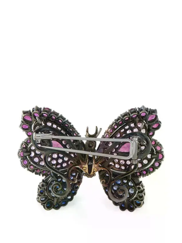 LB EXCLUSIVE Butterfly-motif Multi-stone Brooch