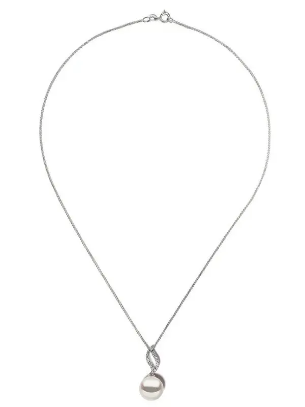 Yoko London 18kt White Gold South Sea Pearl And Diamond Pendant Necklace - Silver