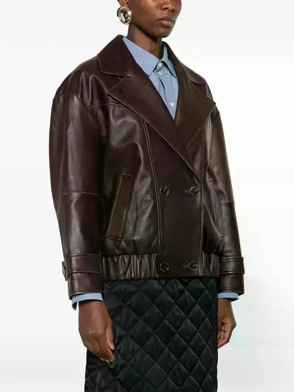 Marella Double-breasted Leather Jacket