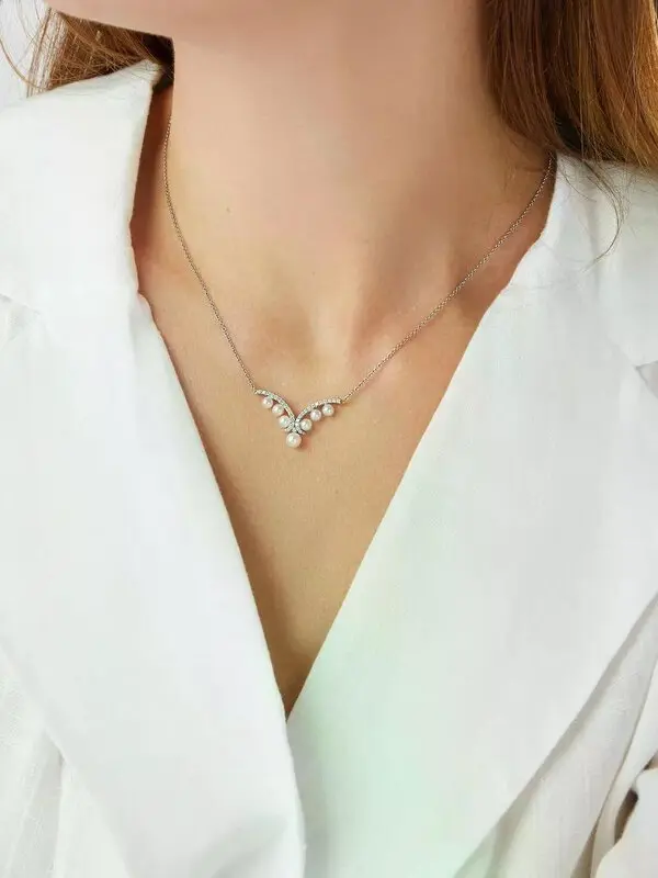 Yoko London 18kt White Gold Akoya Pearl And Diamond Necklace - Silver